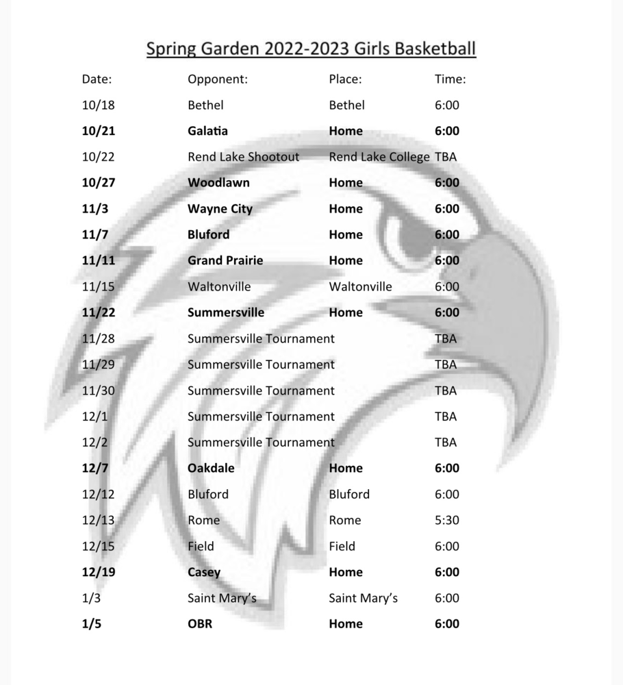 Girls Basketball | Spring Garden CCSD 178